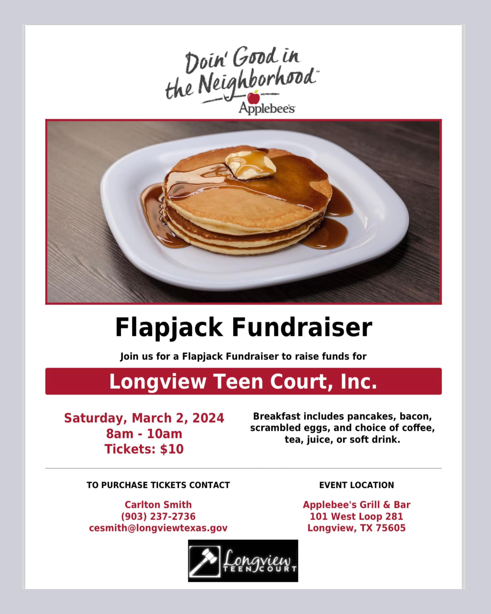 Flapjack Fundraiser - Longview Teen Court | Community Fuse